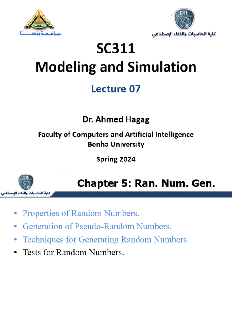 BU FCAI Modeling&Simulation Lec07 | PDF