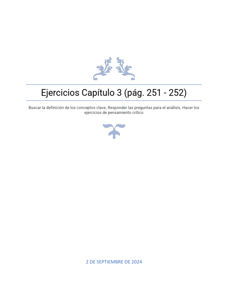 Ejercicios Capítulo 3 (Pág. 251 - 252) | PDF