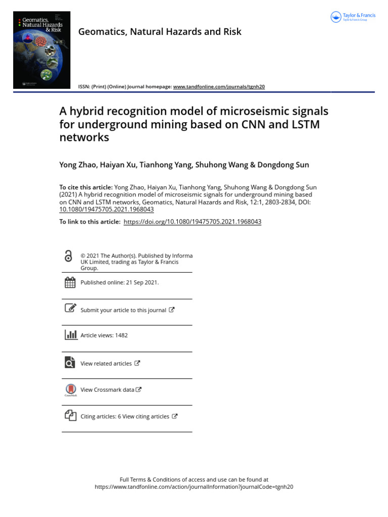 A Hybrid Recognition Model of Microseismic Signals for Underground Mining Based on CNN and LSTM ...