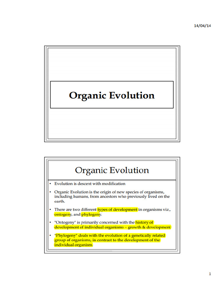 organic evolution 02 | PDF