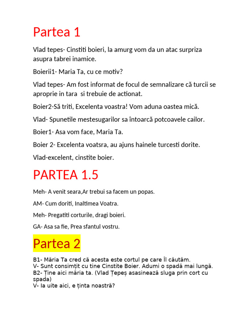 Sceneta Istorie 2 | PDF