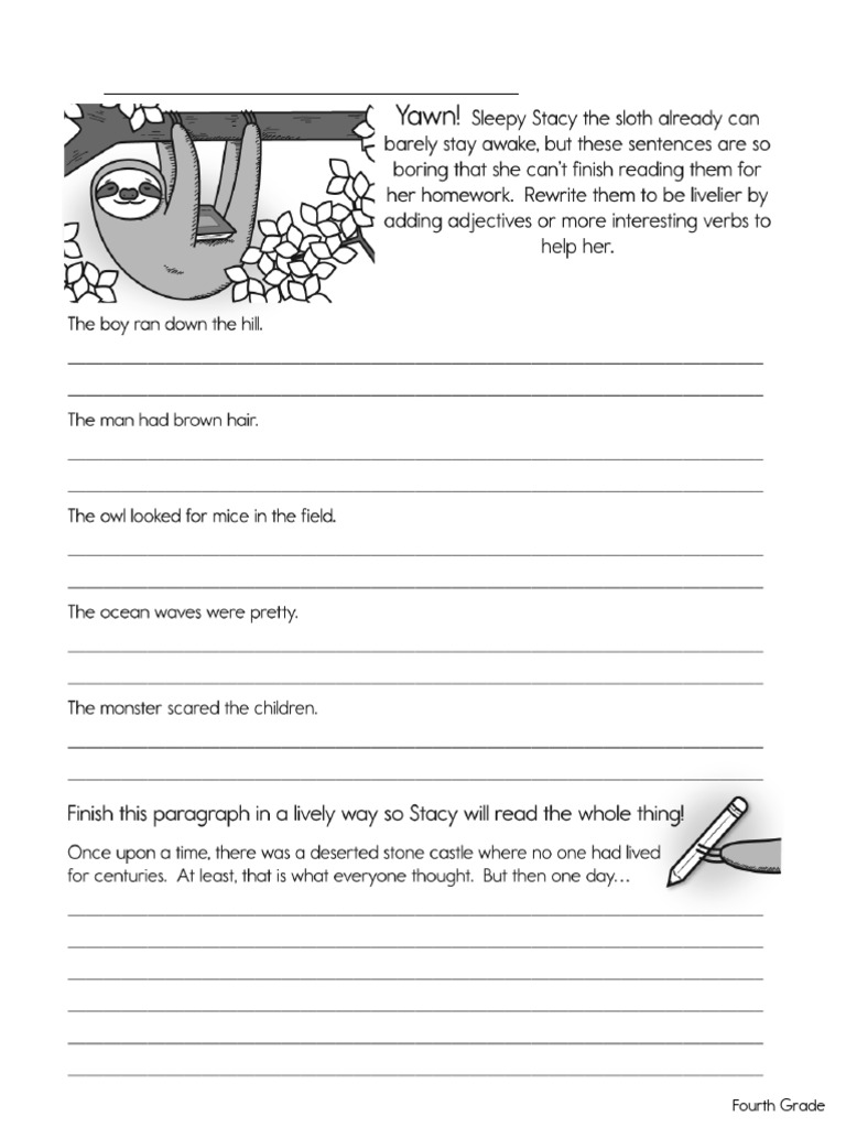 4th Grade Language Arts Worksheets | PDF