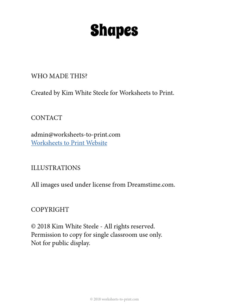 Shapes Vocabulary Worksheet | PDF