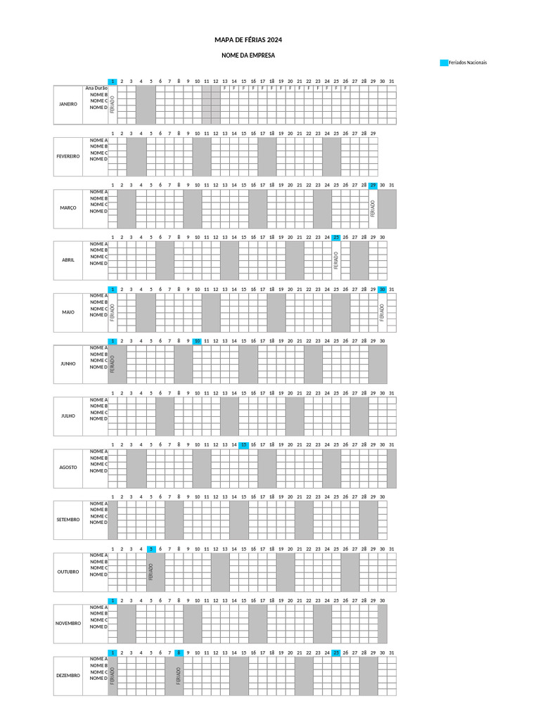 Modelo_mapa de Férias | PDF