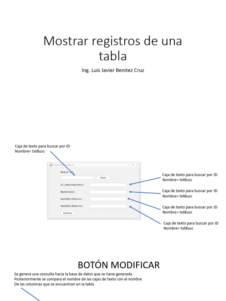 Mostrar Registros de Una Tabla | PDF