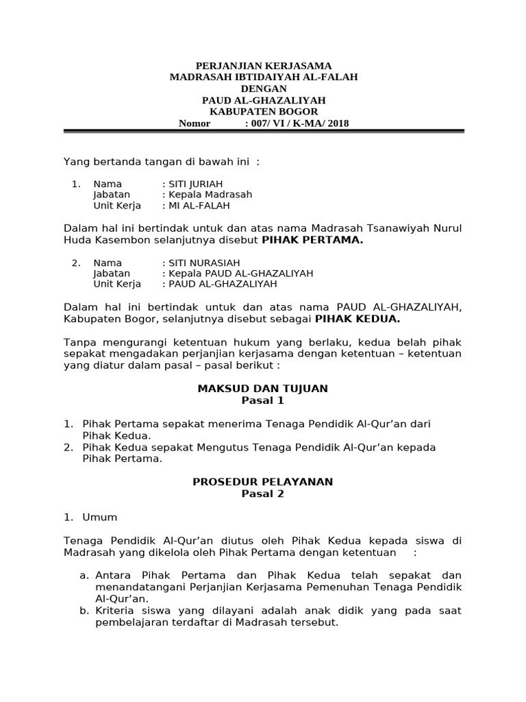 Mou TPQ | PDF