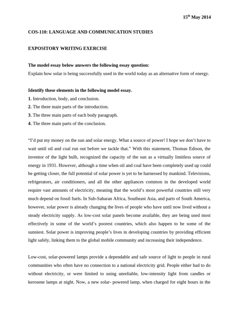 Expository Writing Exercise | PDF