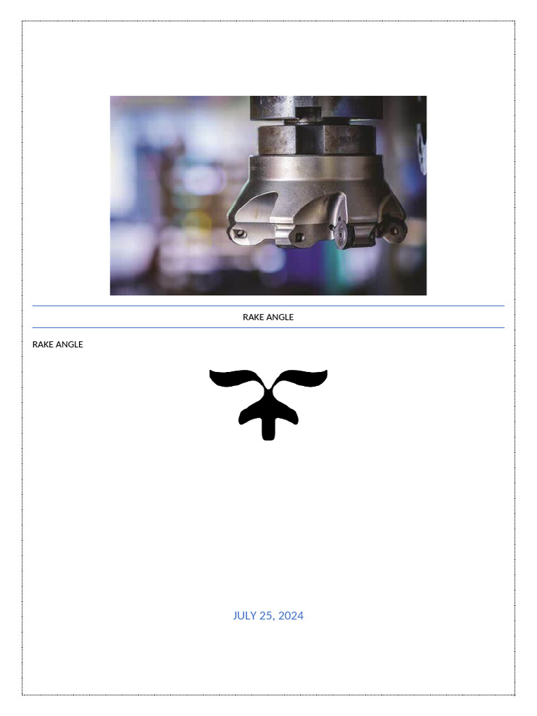 Rake Angle | PDF