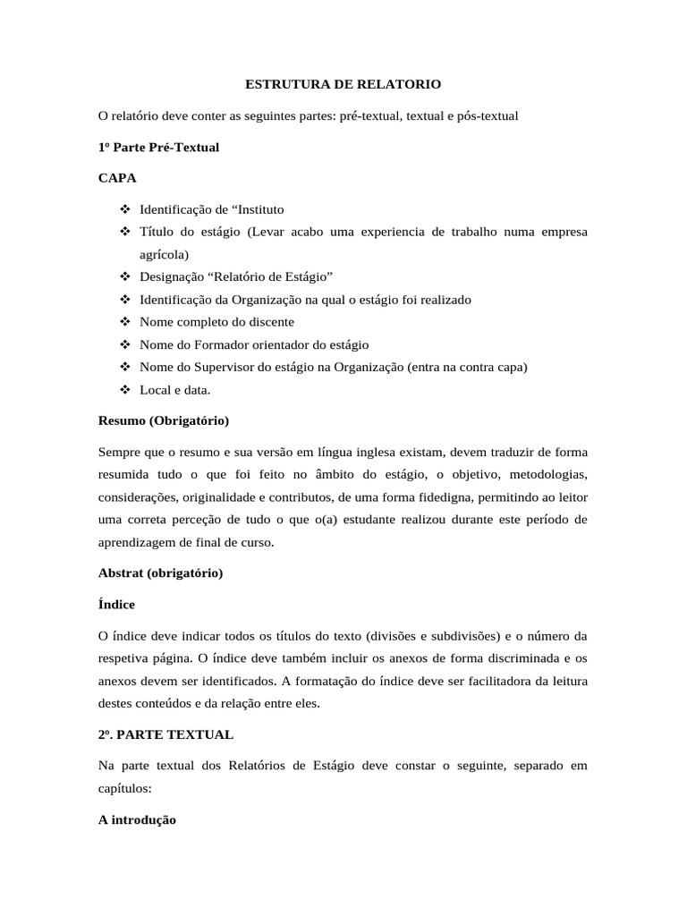 Estrutura de Relatorio | PDF