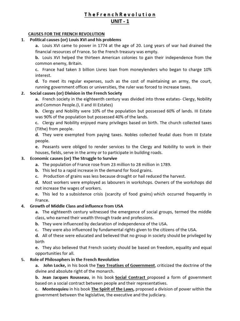 History CH 1 French Revolution Notes | PDF