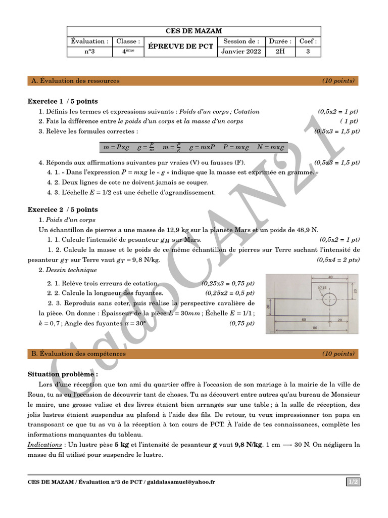 Epreuve-séq3-PCT-4e-1 | PDF