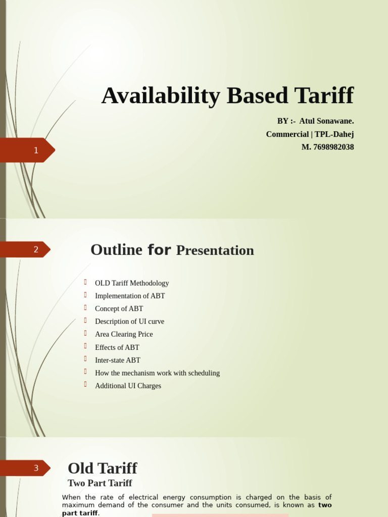 Availability Based Tariff | PDF | Electrical Grid | Electric Power