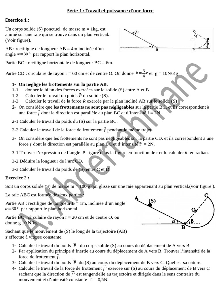 S1 - Travail Et Puissance D'une Force | PDF
