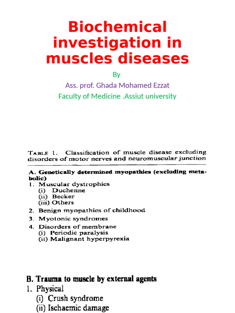 Final Biochemical Investigation in Muscle Disease | PDF | Mitochondrion ...