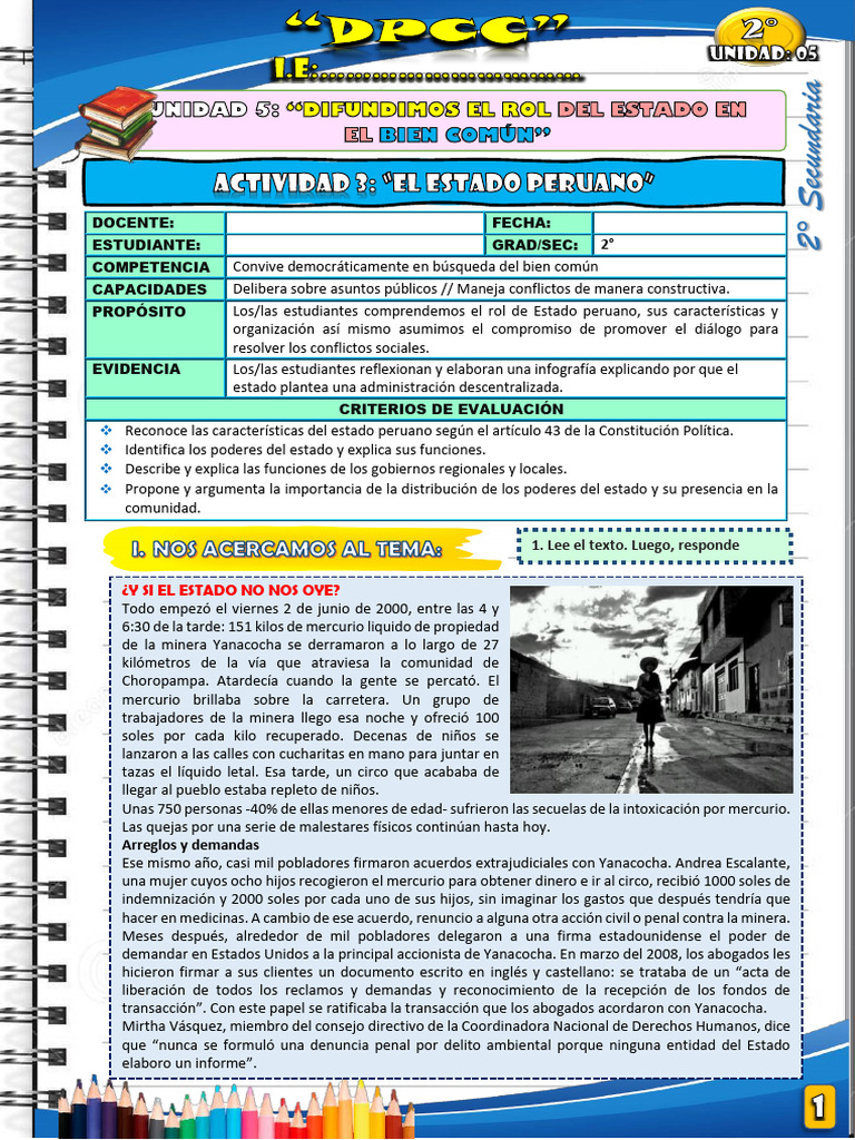 2° DPCC - Actv.03-Unid.5 2023 | PDF | Gobierno | Política