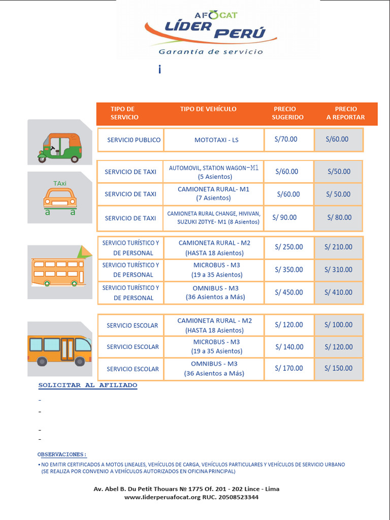 Tarifario 2024 | PDF