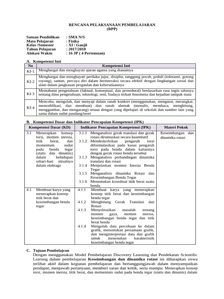 12. RPP 1 Ganjil | PDF