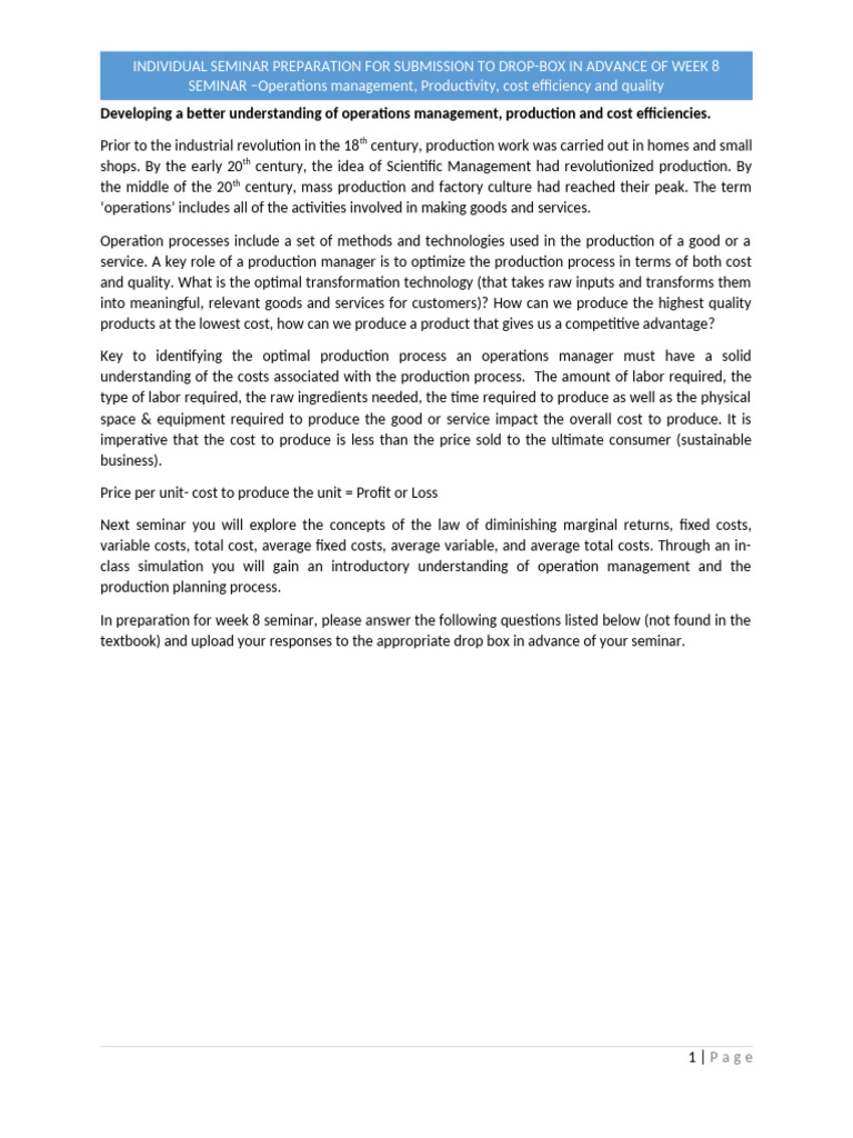 Individual Prep | PDF