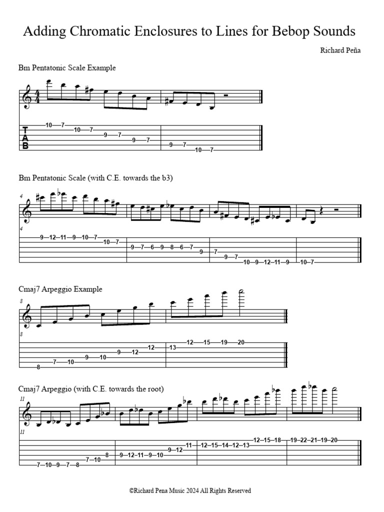 Adding Chromatic Enclosures To Lines For Bebop Sounds | PDF