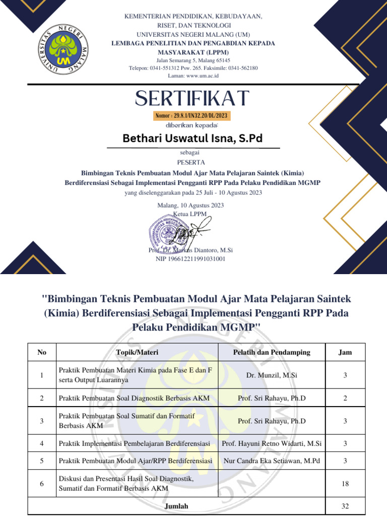 Bethari Uswatul Isna, S.PD | PDF