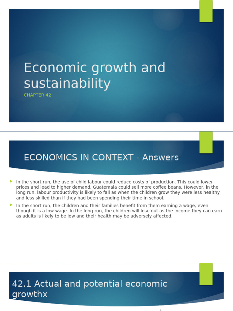 Chapter 42 - Economic Growth and Sustainability | PDF