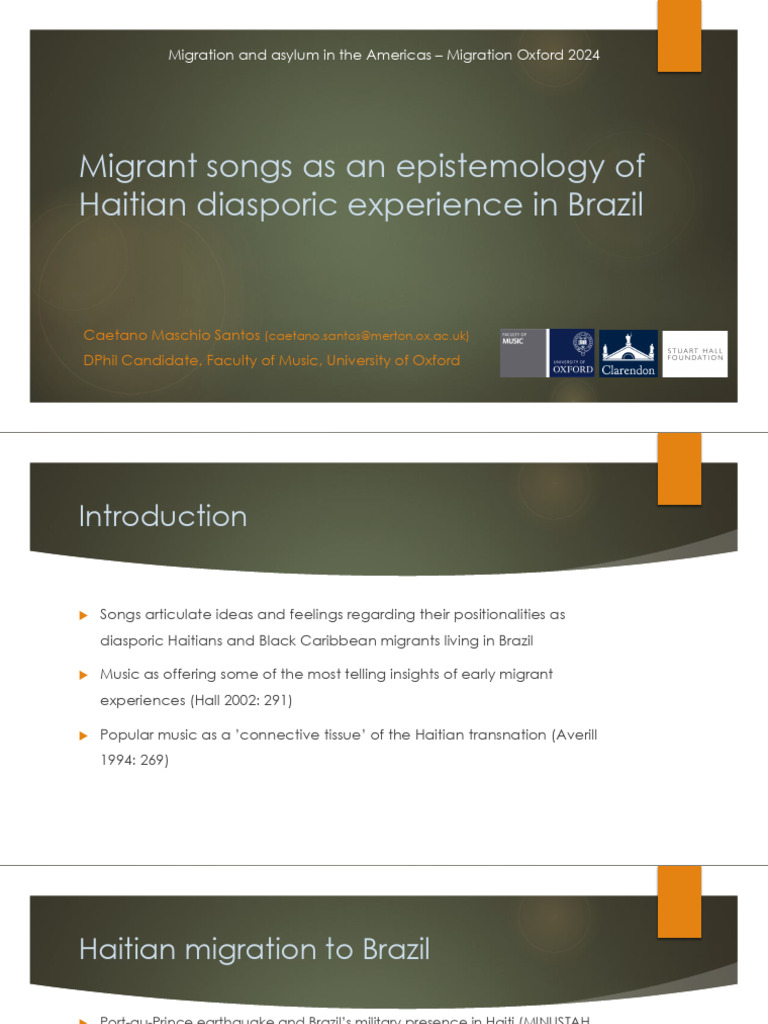 Migrant Songs As An Epistemology of Haitian Diasporic Experience in ...
