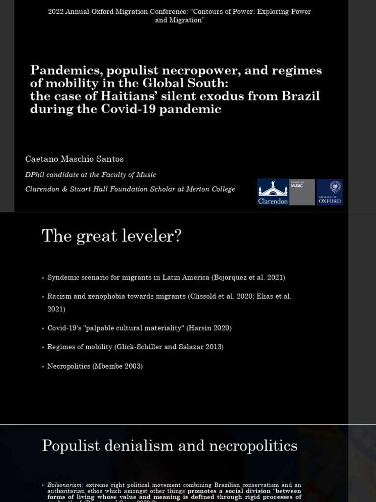 Pandemics, Populist Necropower, and Regimes of Mobility in The Global ...