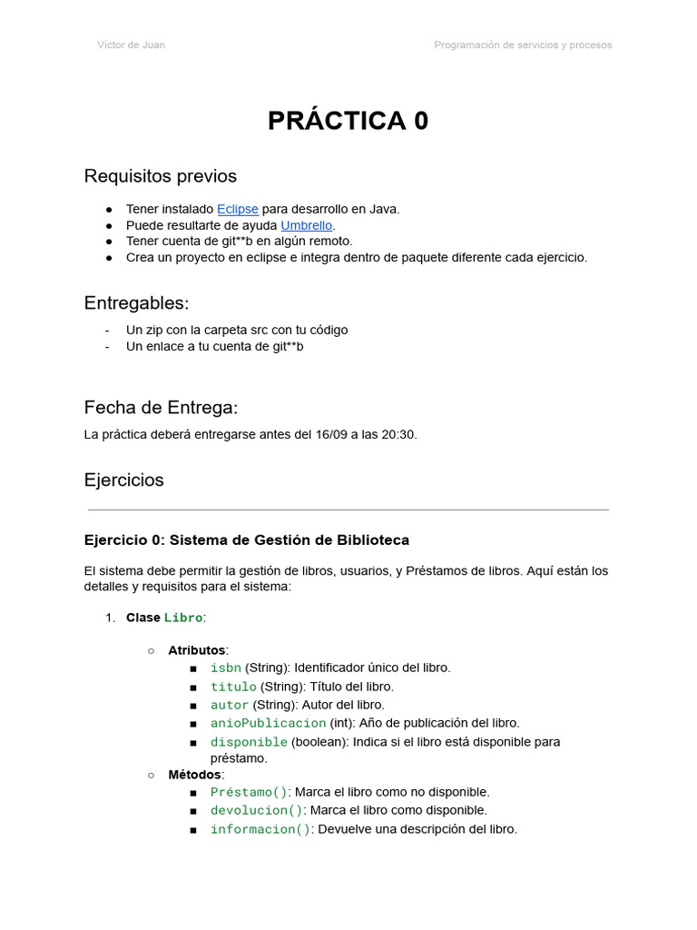 PdSyP - P0 - Enunciado | PDF