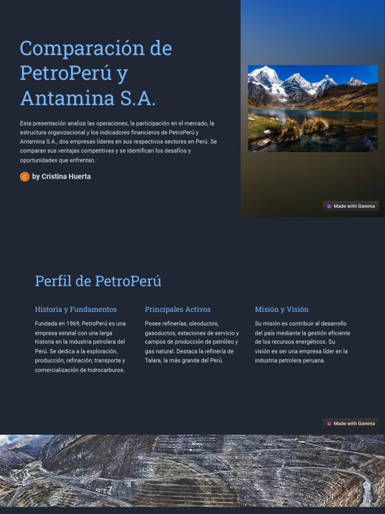 Comparacion de PetroPeru y Antamina SA | PDF | Petróleo | Tecnología