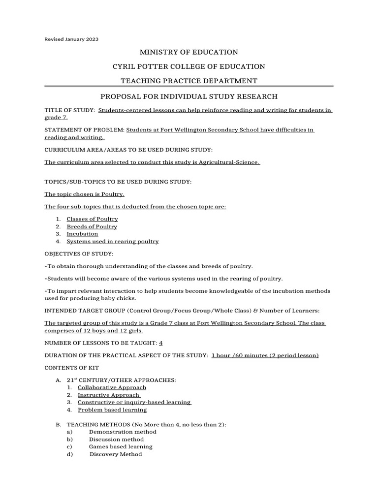 Proposal Form 2024-Individual Study | PDF