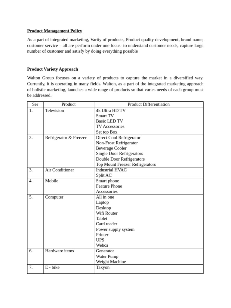 Product Management Policy | PDF