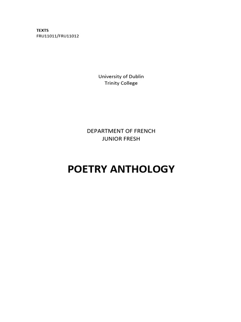 Texts - Poetry Anthology | PDF