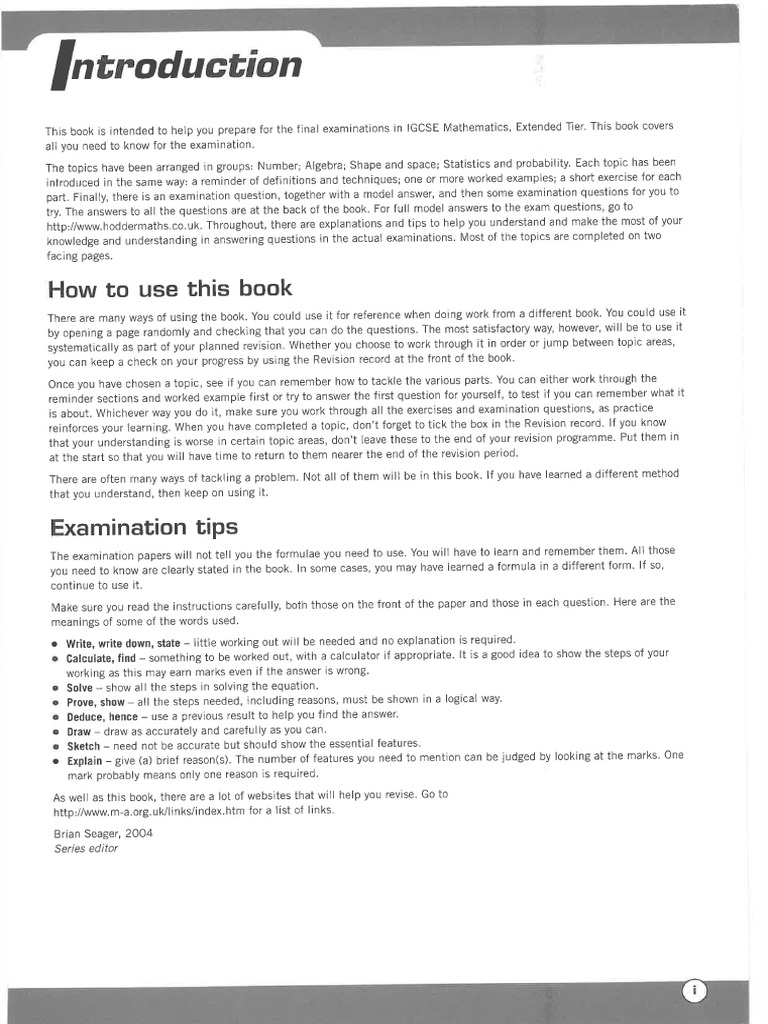IGCSE Mathematics Revision Guide | PDF