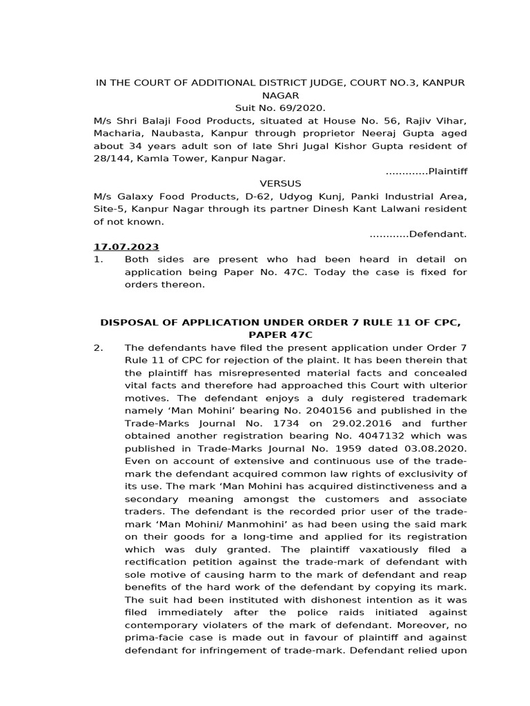 Shri Balaji Food Products Galaxy Food Products | PDF | Trademark ...