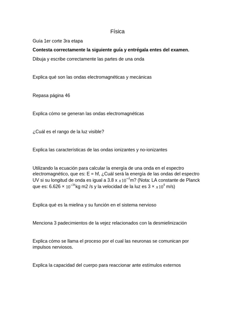 Fisica Guia 1corte 3ra Etapa | PDF