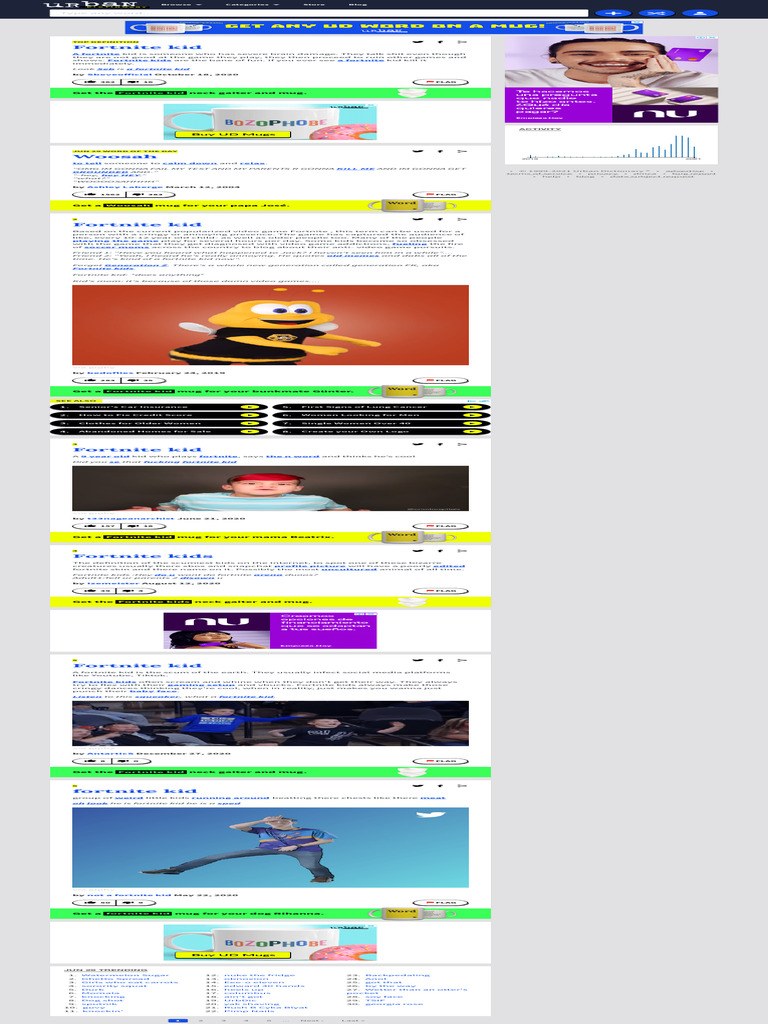 Urban Dictionary Fortnite Kid | PDF