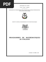 Programme Maths Au Lycée. (Congo-Brazza) | PDF | Function (Mathematics) | Mathematical Objects