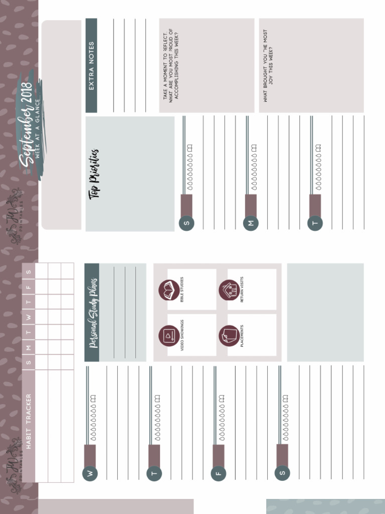 The Ultimate Pioneer Planner - Free - 18-19 - JWPrintables | PDF