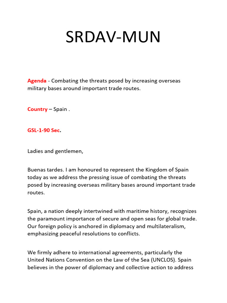 Srdav-Mun: Agenda | PDF