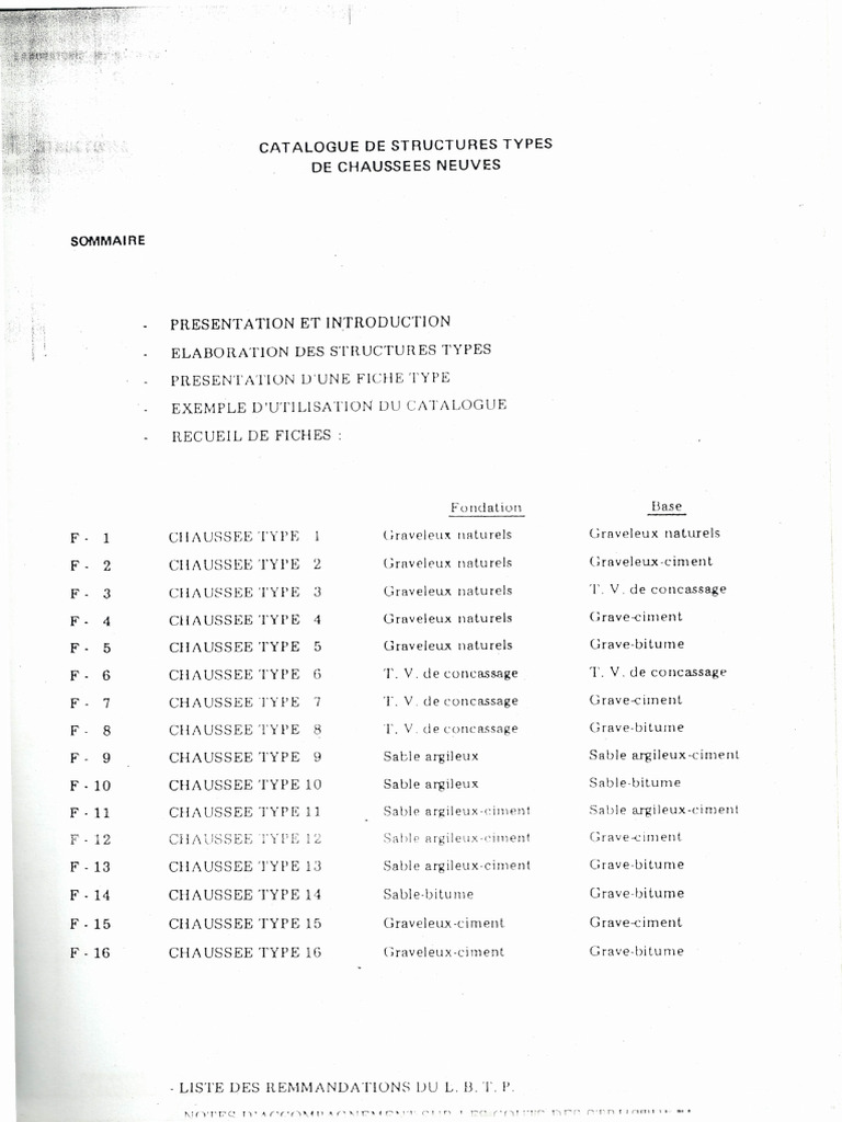 LBTP - Cathalogue de Structures Types de Chaussées Neuves | PDF