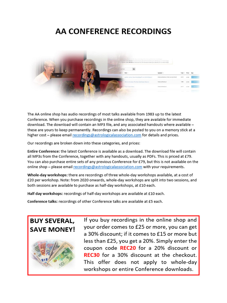 AA Conference Recordings | PDF