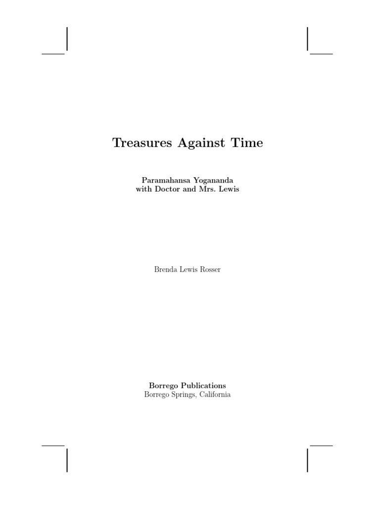 Treasures Against Time..Dr Lewis | PDF