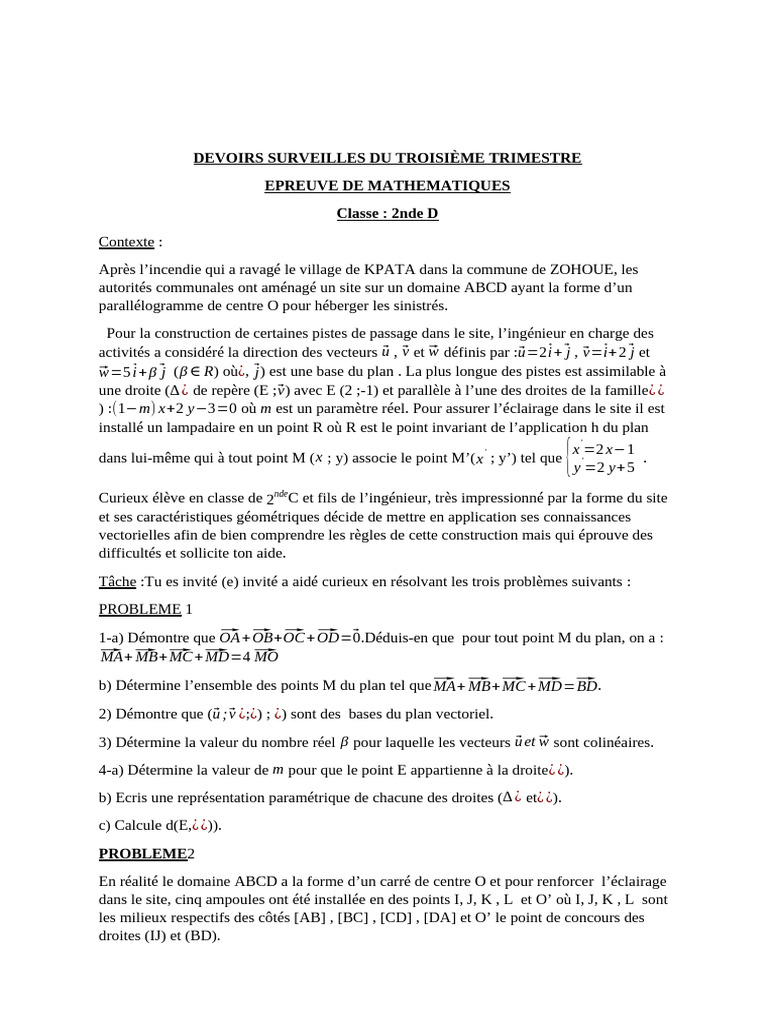 DEVOIR 2ndD TRIM 3 | PDF