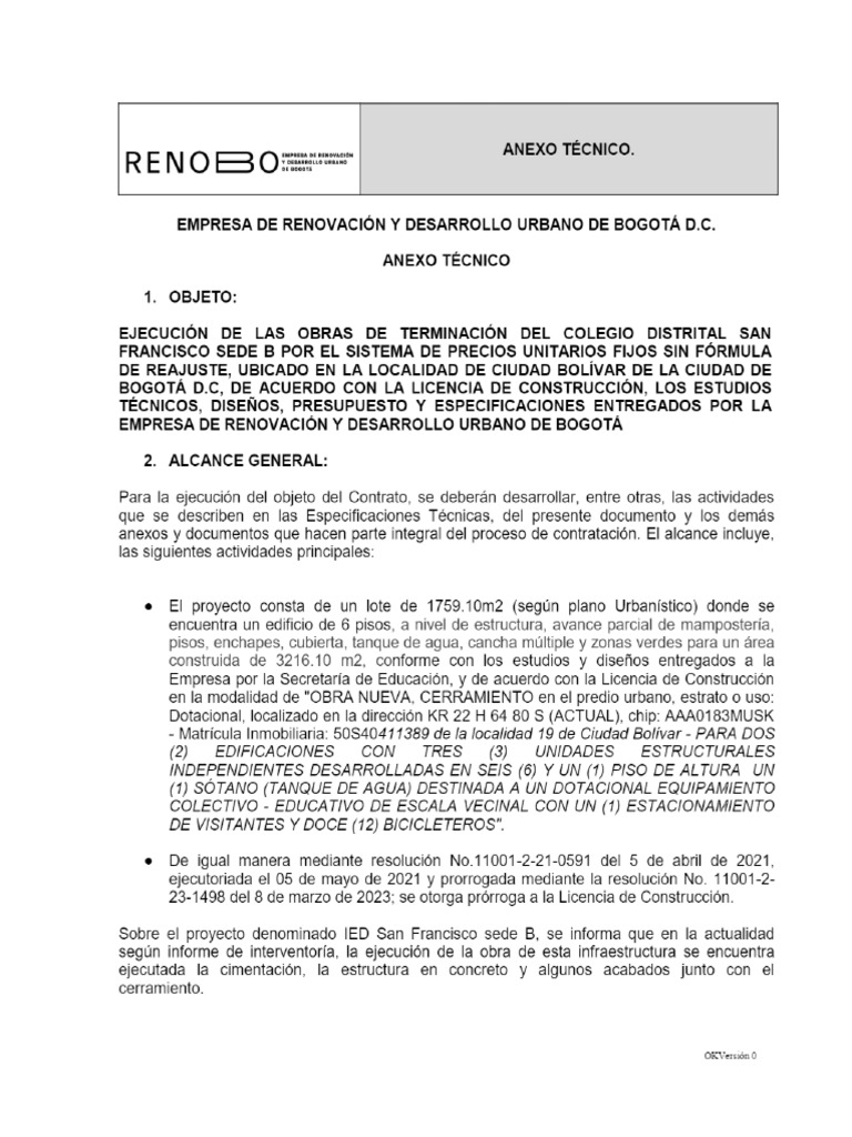 ANEXO 1 - ANEXO TECNICO | PDF