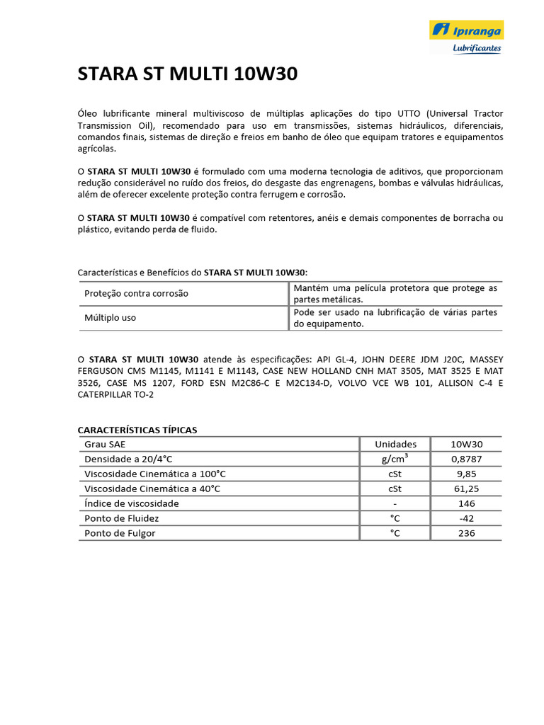 Stara ST Multi 10W30 | PDF