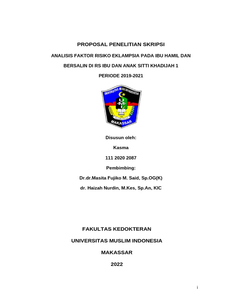 Analisis Risiko Eklampsia Ibu Hamil | PDF | Obstetrics | Medicine
