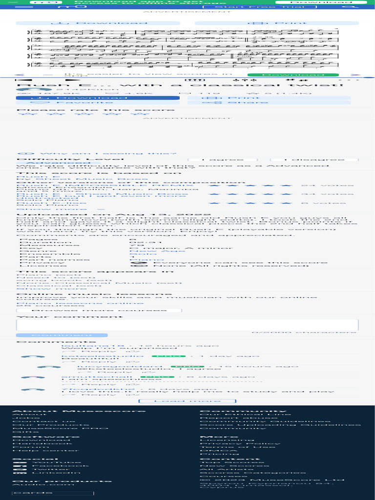 Rush E... With A Classical Twist! Sheet Music For Piano (Solo ...