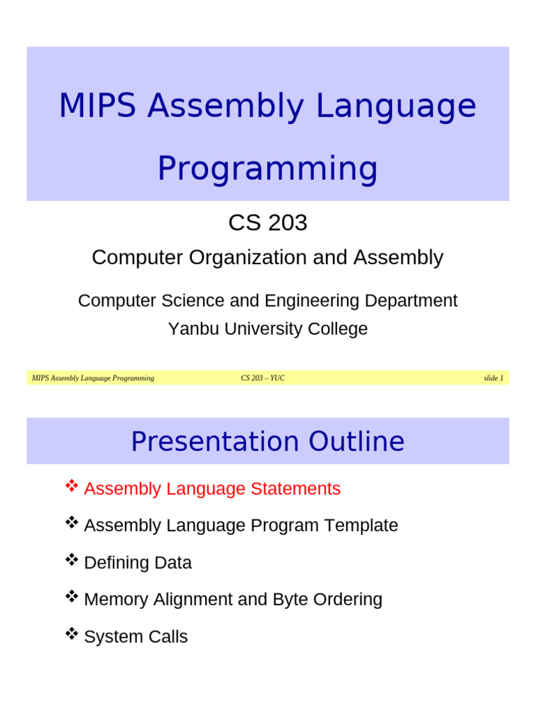03 MIPS Assembly v3 | PDF