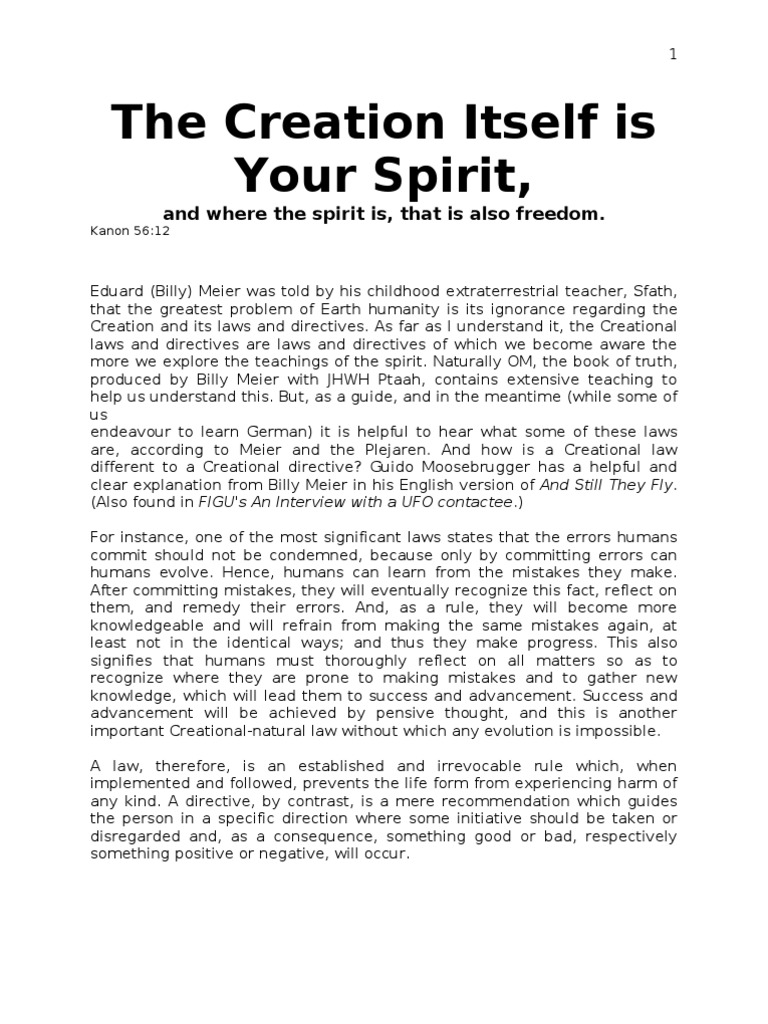 The Creation Itself Is Your Spirit | PDF | Genesis Creation Narrative ...