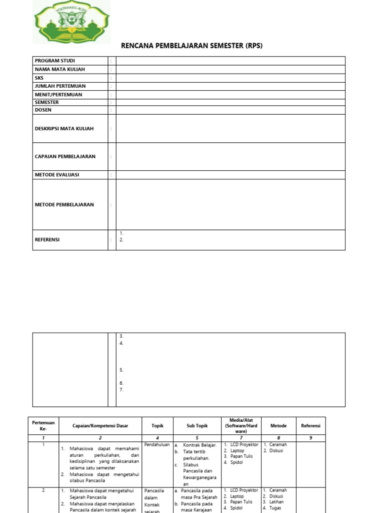 2.RPS - Pancasila SEPTIAN | PDF